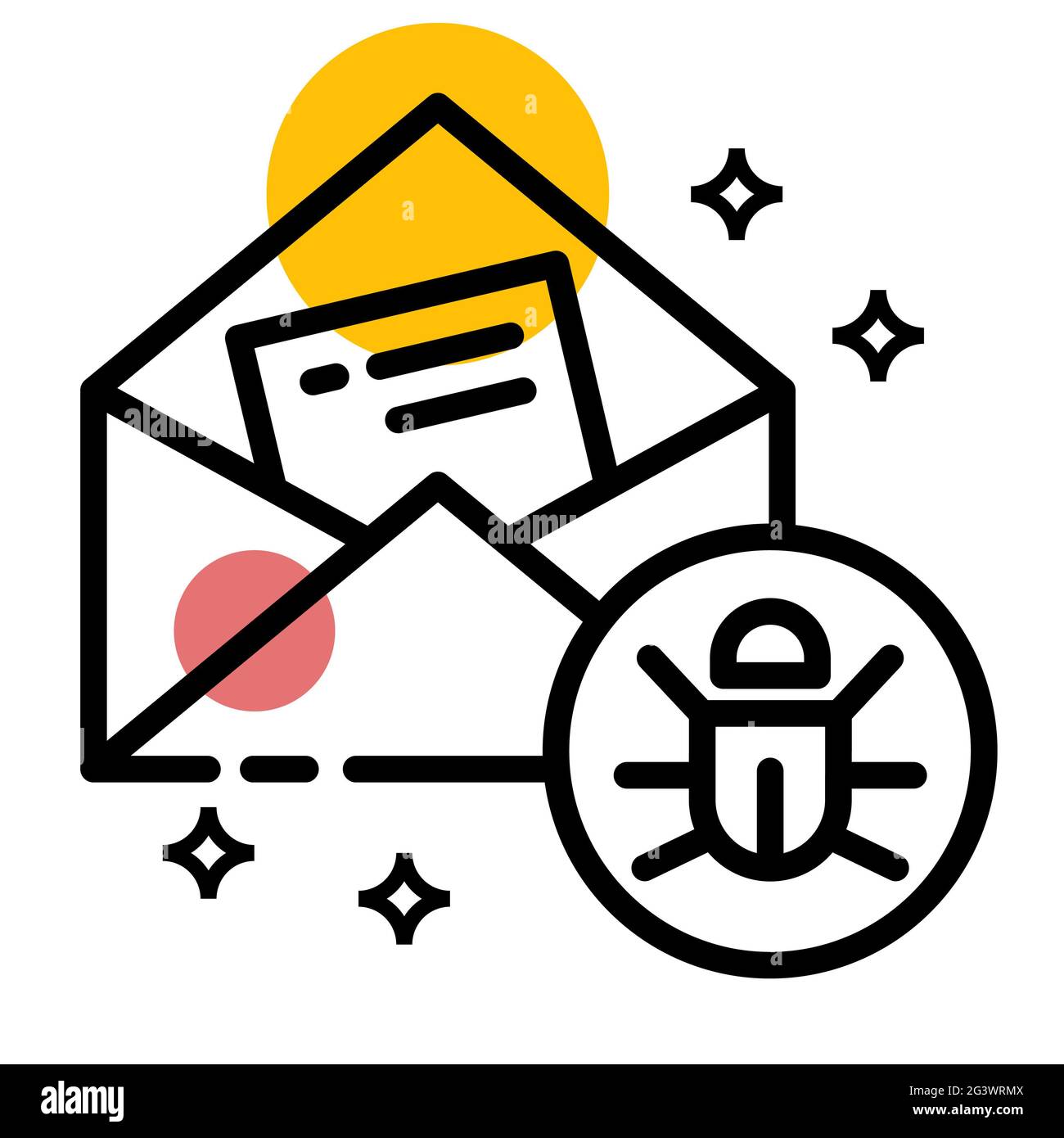 mail bug icon design illustration Stock Photo - Alamy