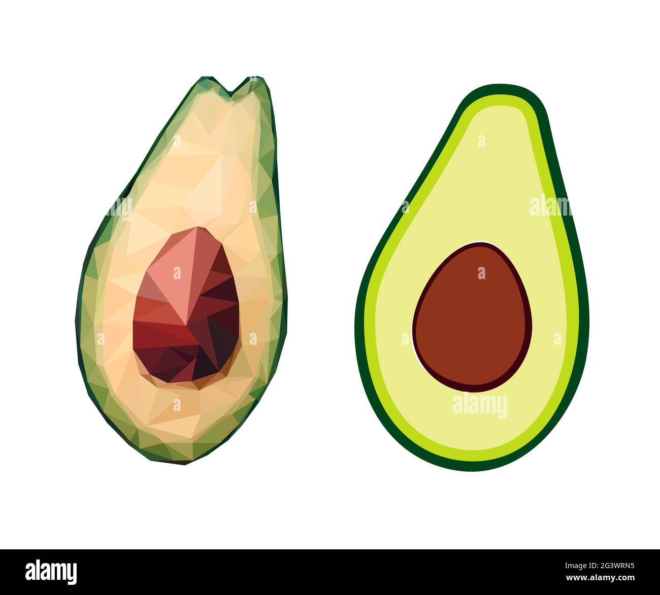 Realistic set avocado fruit Stock Vector Images - Alamy