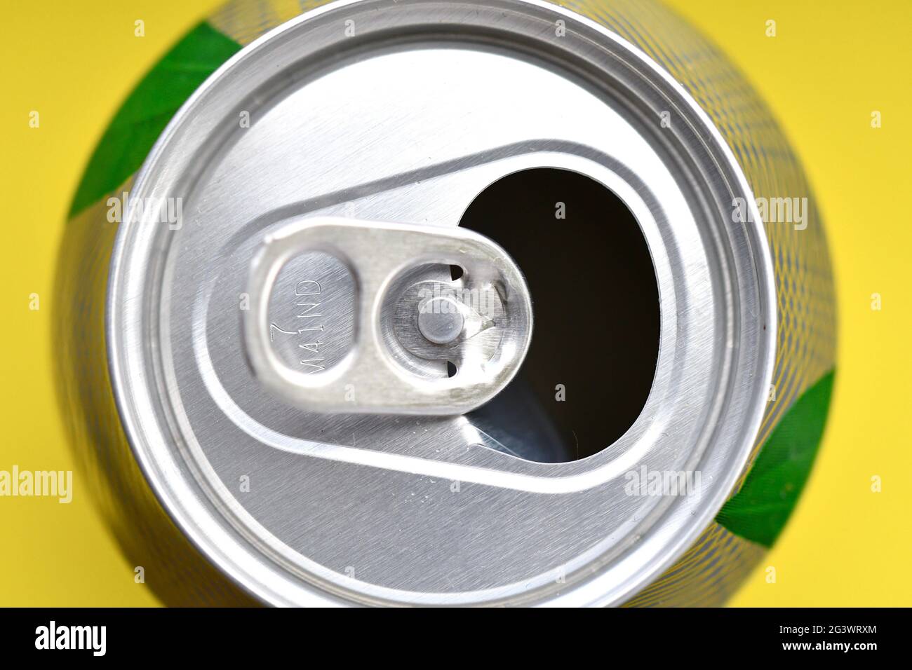 Closeup of an open soda can or tin Stock Photo - Alamy