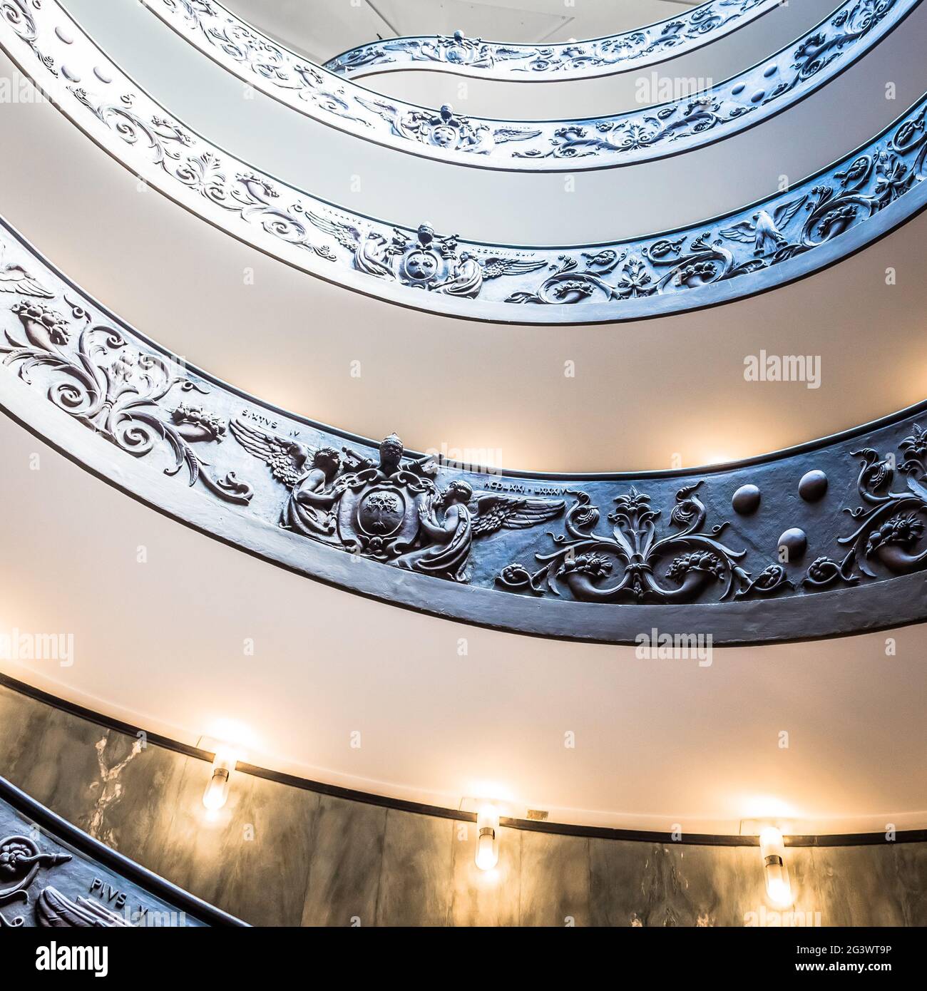 The famous spiral staircase in Vatican Museum - Rome, Italy Stock Photo ...