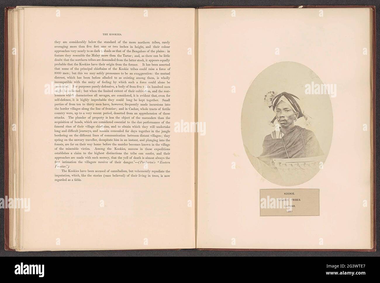 Portrait of an unknown kuki man in cachar; Cookie. Robber tribes ...