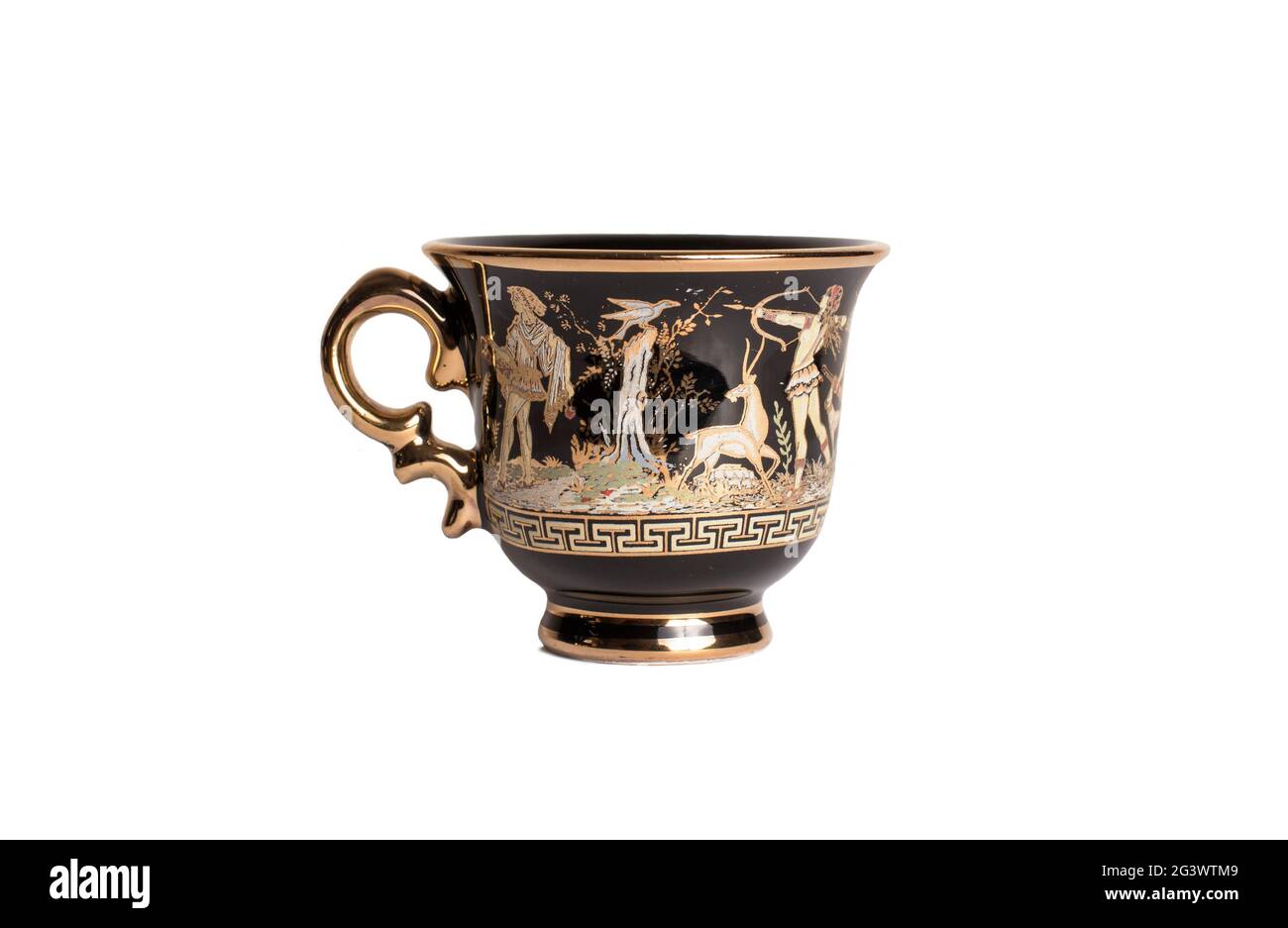 Greek cup with antique ornament Stock Photo - Alamy
