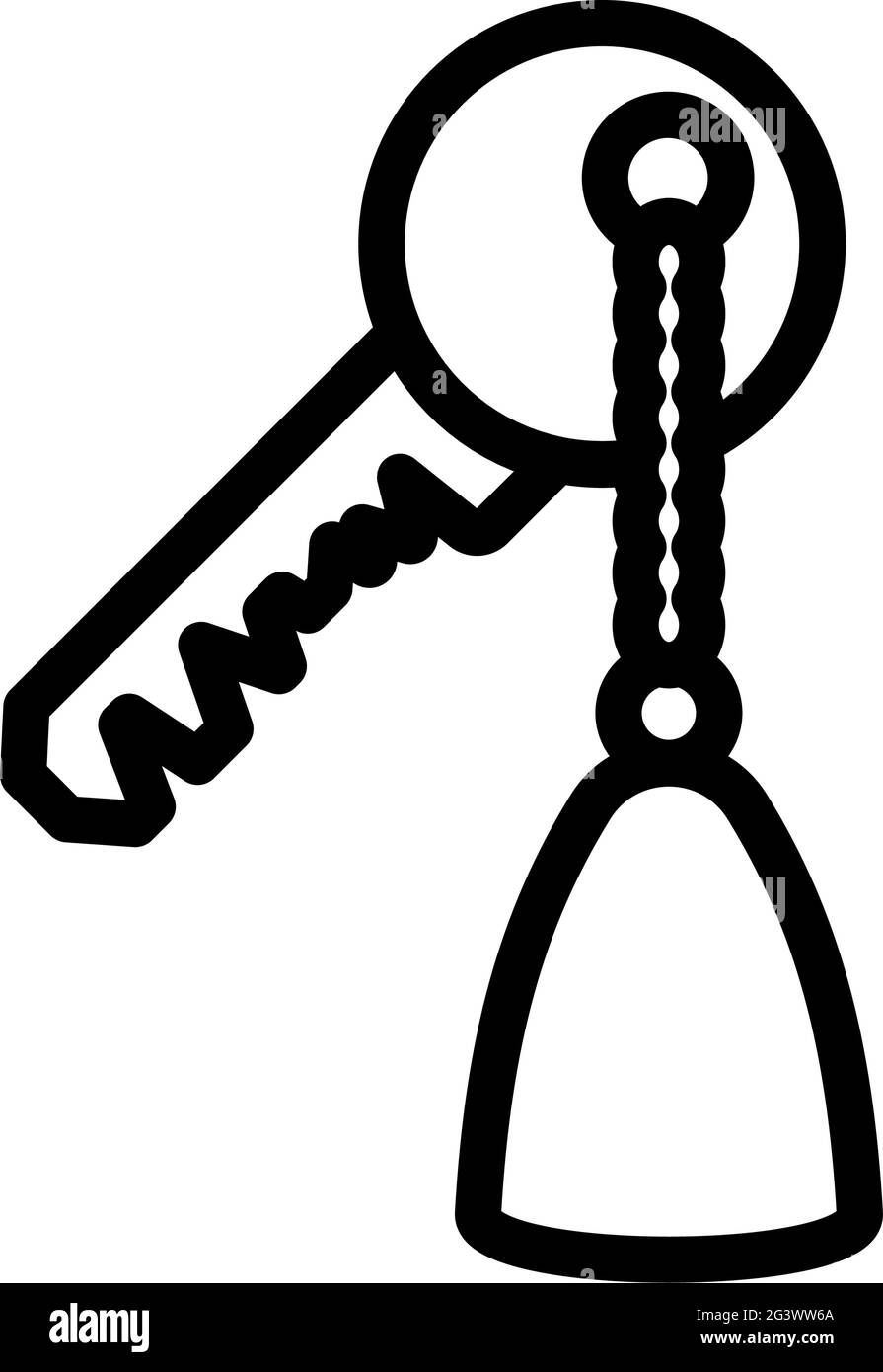 Hotel Room Key Icon. Bold outline design with editable stroke width ...