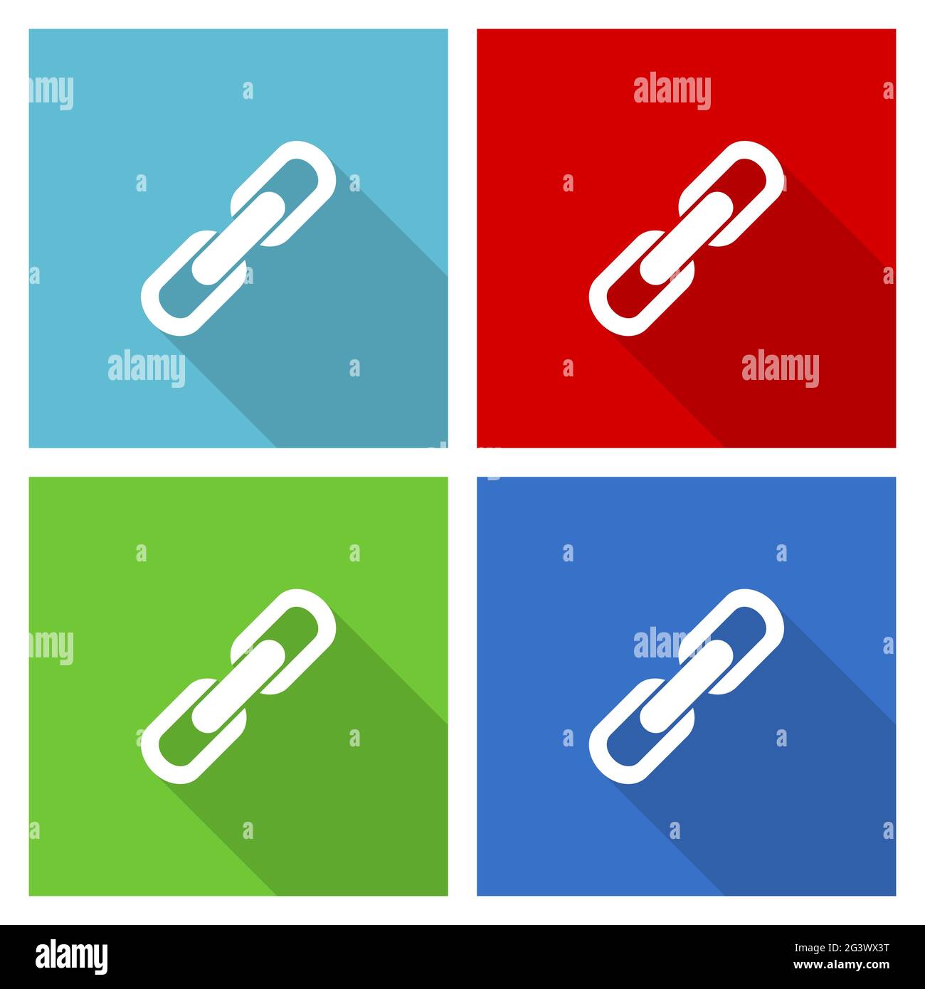 Link icon set, vector illustration in eps 10, web buttons in 4 colors ...