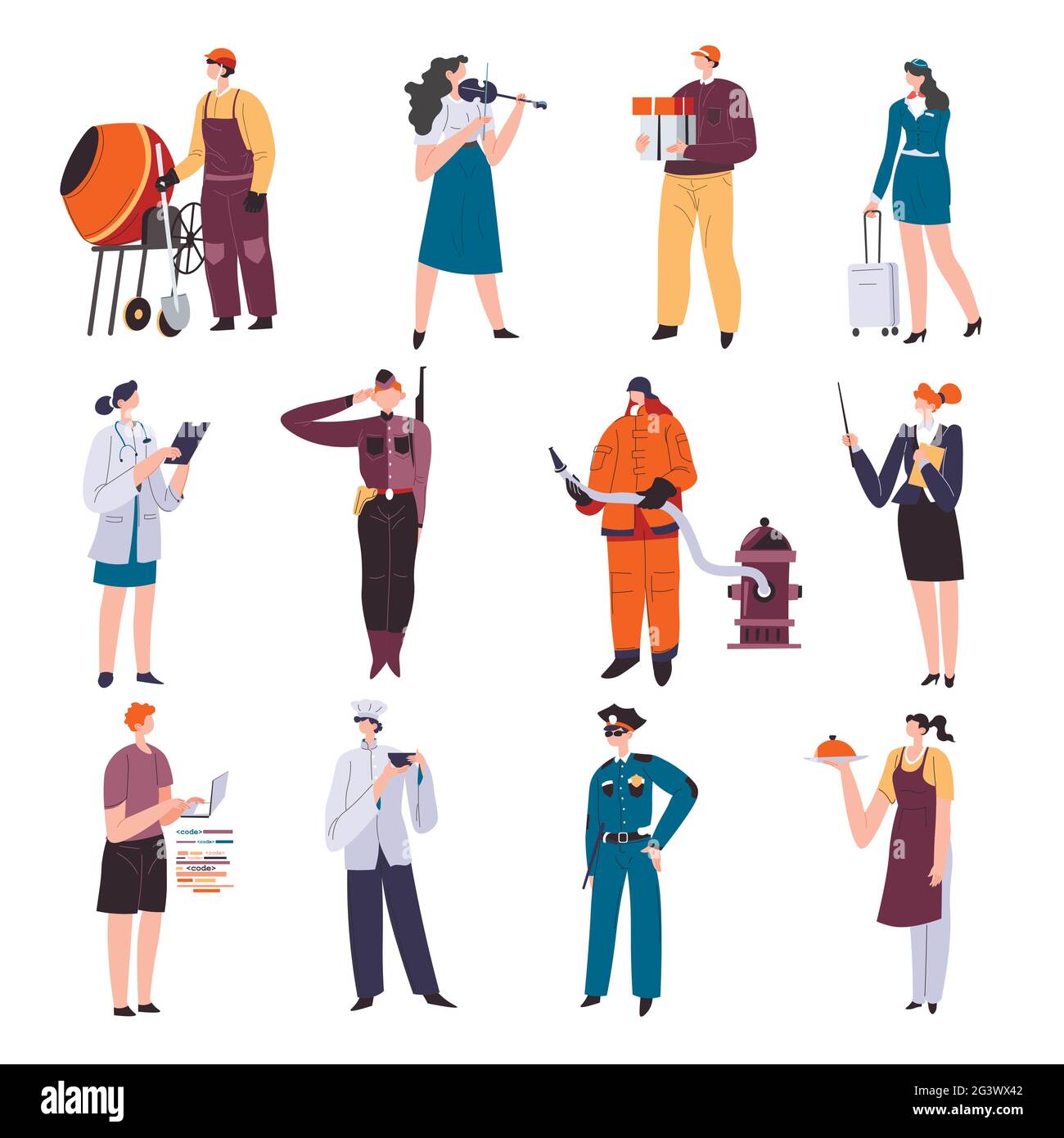 People of different professions, male and female Stock Vector Image ...