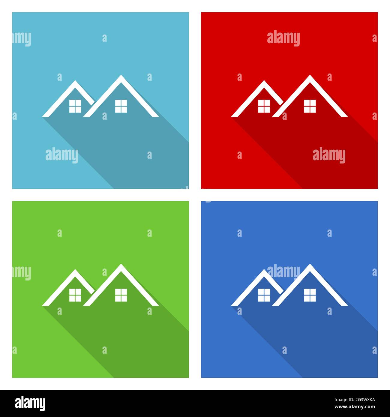 Home, house icon set, vector illustration in eps 10, web buttons in 4 ...