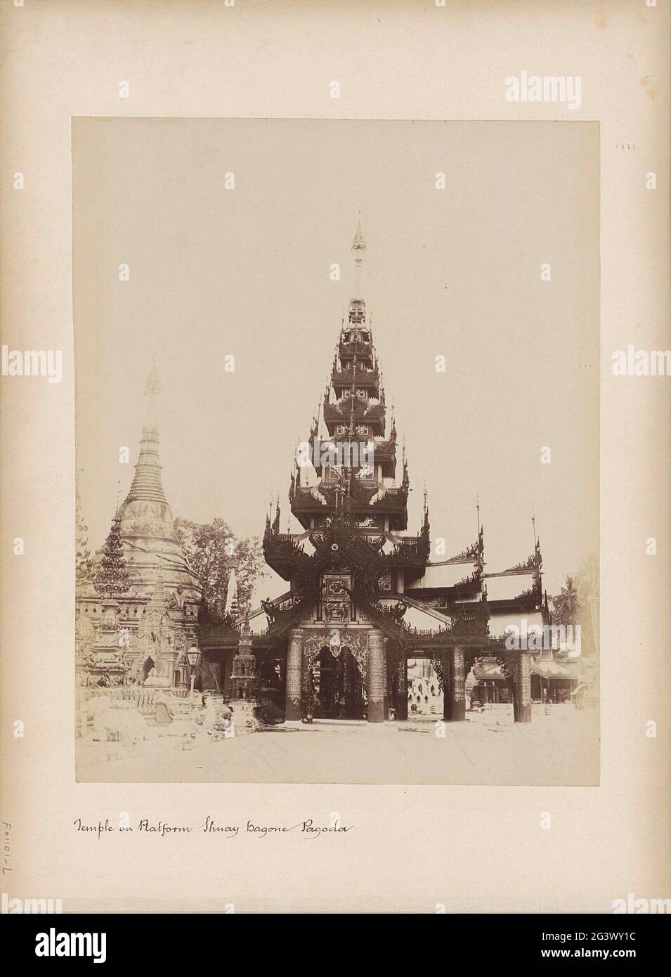 Temple at the Shwedagon Pagoda; Temple On Platform Shuay Dagon Pagoda ...
