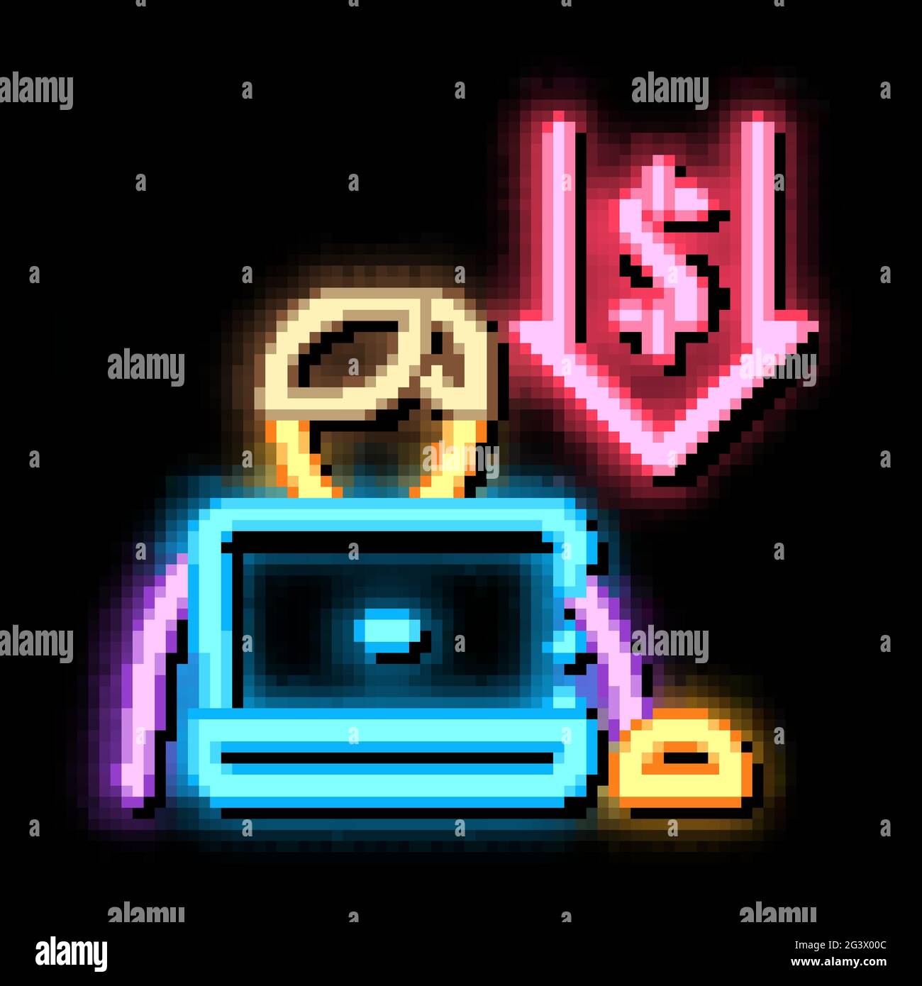 low working capacity neon glow icon illustration Stock Vector Image ...