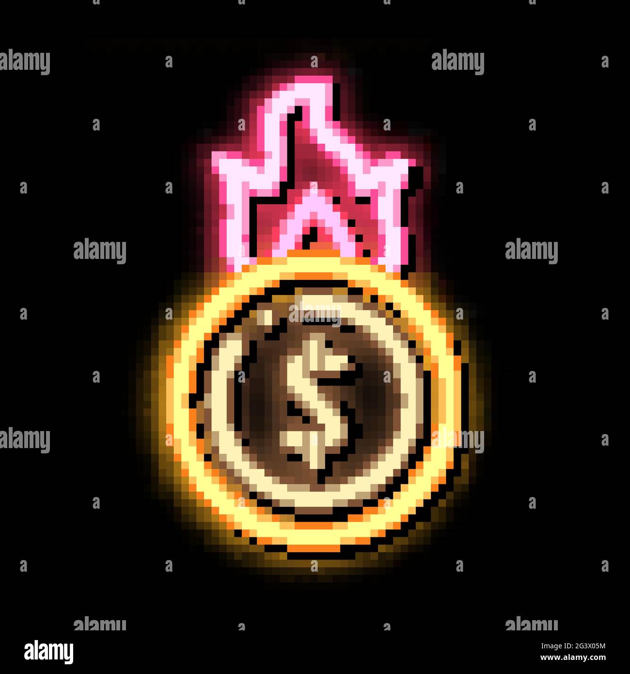 cash burning neon glow icon illustration Stock Vector Image & Art - Alamy