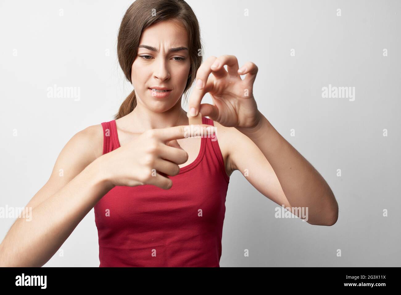 Doctor putting sticking plaster hi-res stock photography and images - Alamy