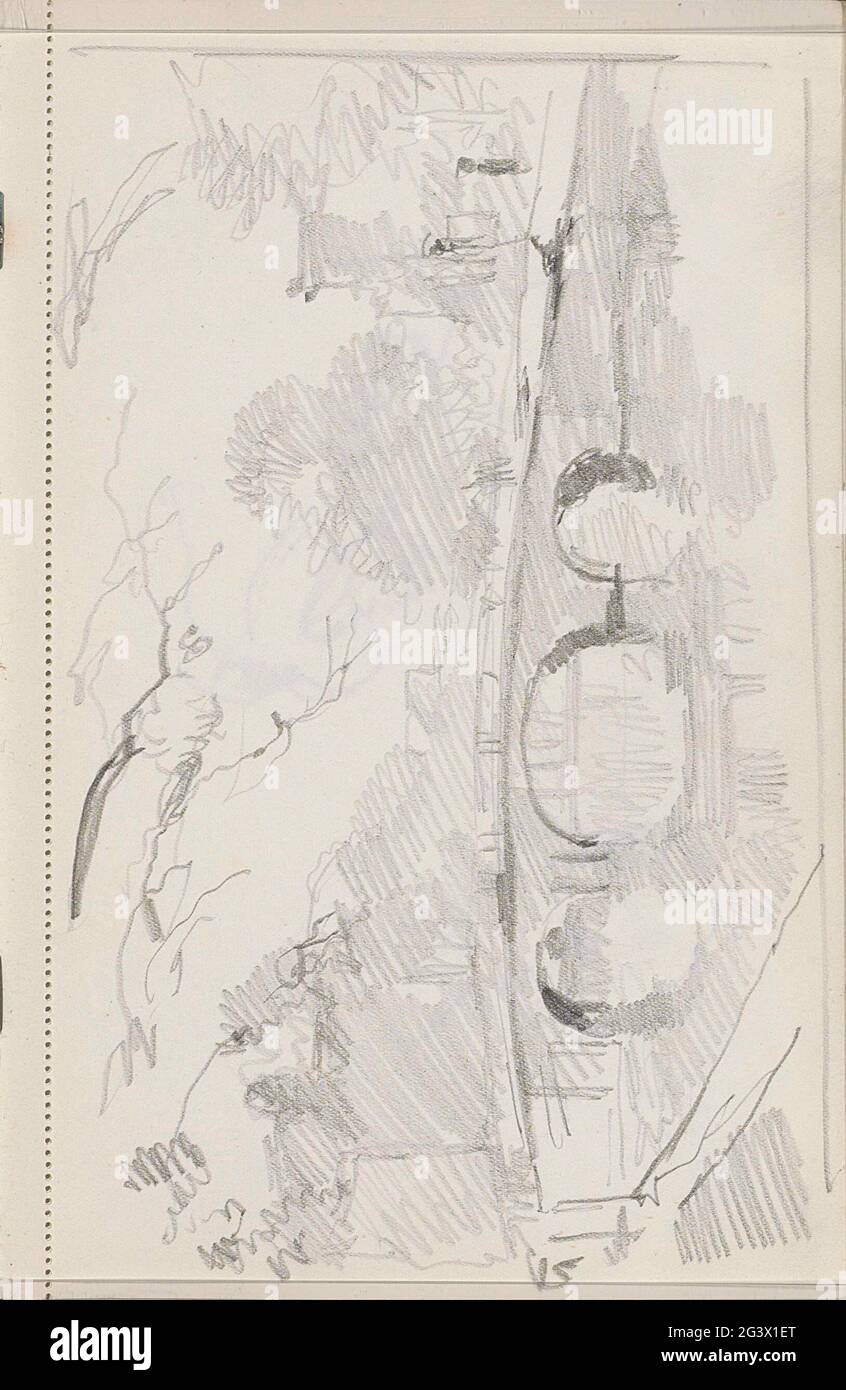 Bridge with three arches over a canal. Leaf 5 Recto from a sketchbook ...