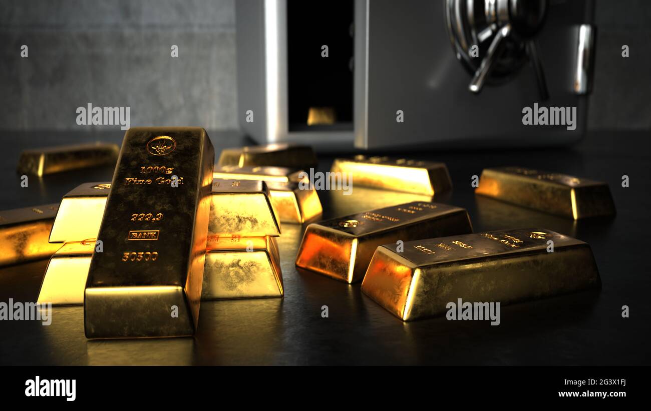 Safe with gold bars hi-res stock photography and images - Alamy
