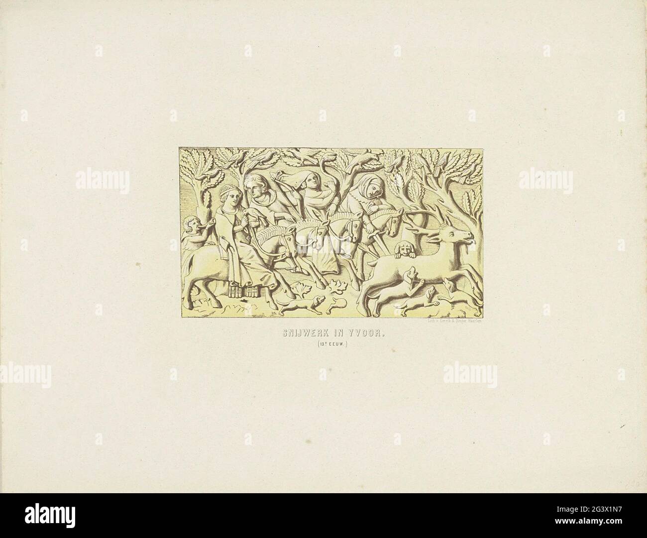 Carving in ivory, 13th century; Cutting in yver. (13th century ...