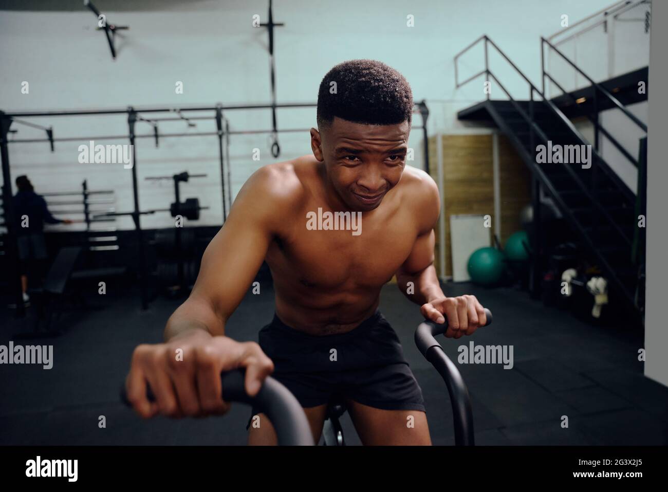 African american male gym trainer hi-res stock photography and images ...