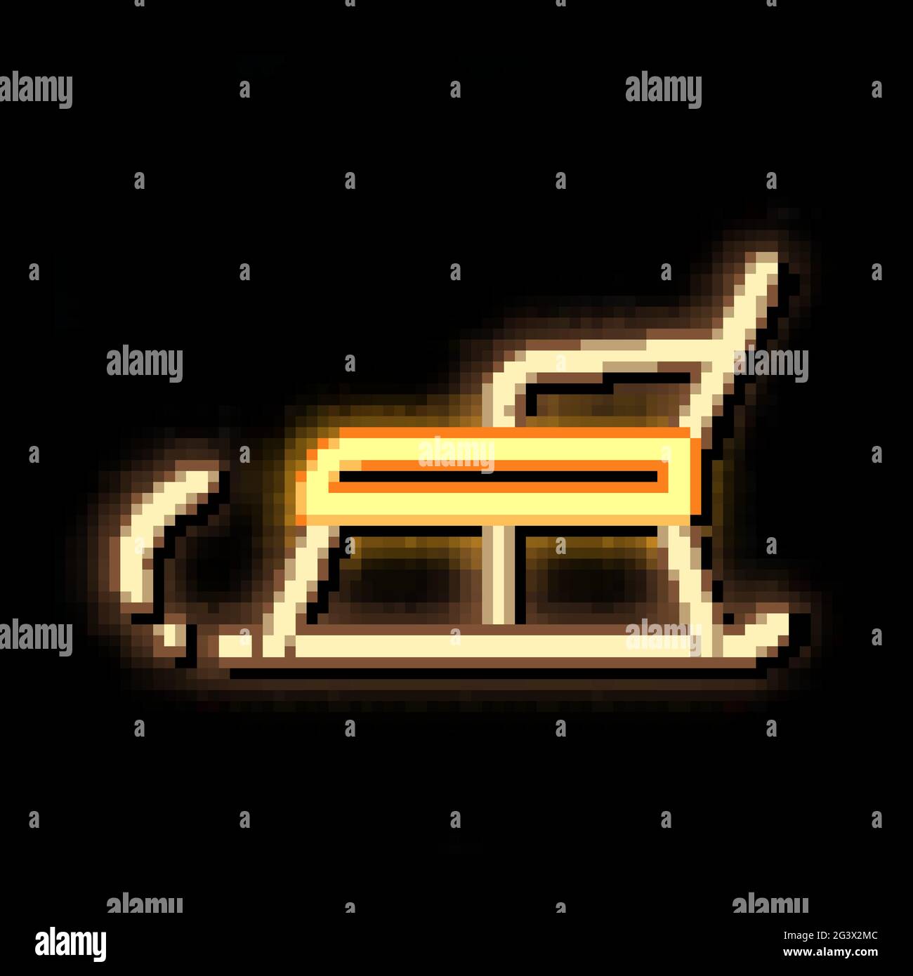 sled snow transport neon glow icon illustration Stock Vector Image ...