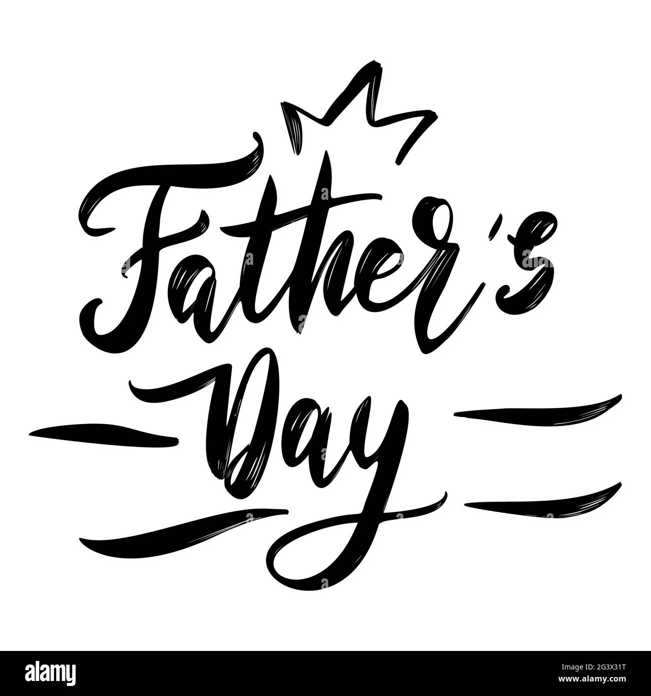 Happy Father's Day Hand drawn Lettering Design. Dad Holiday Greeting ...