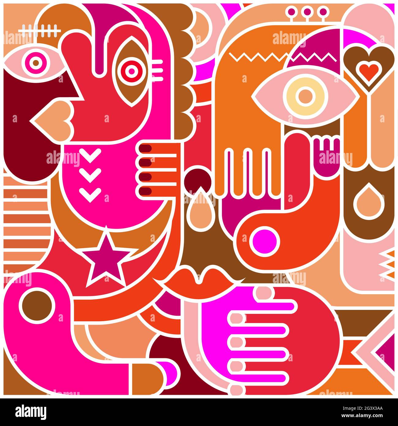 Abstract art vector illustration. Decorative collage of various ...