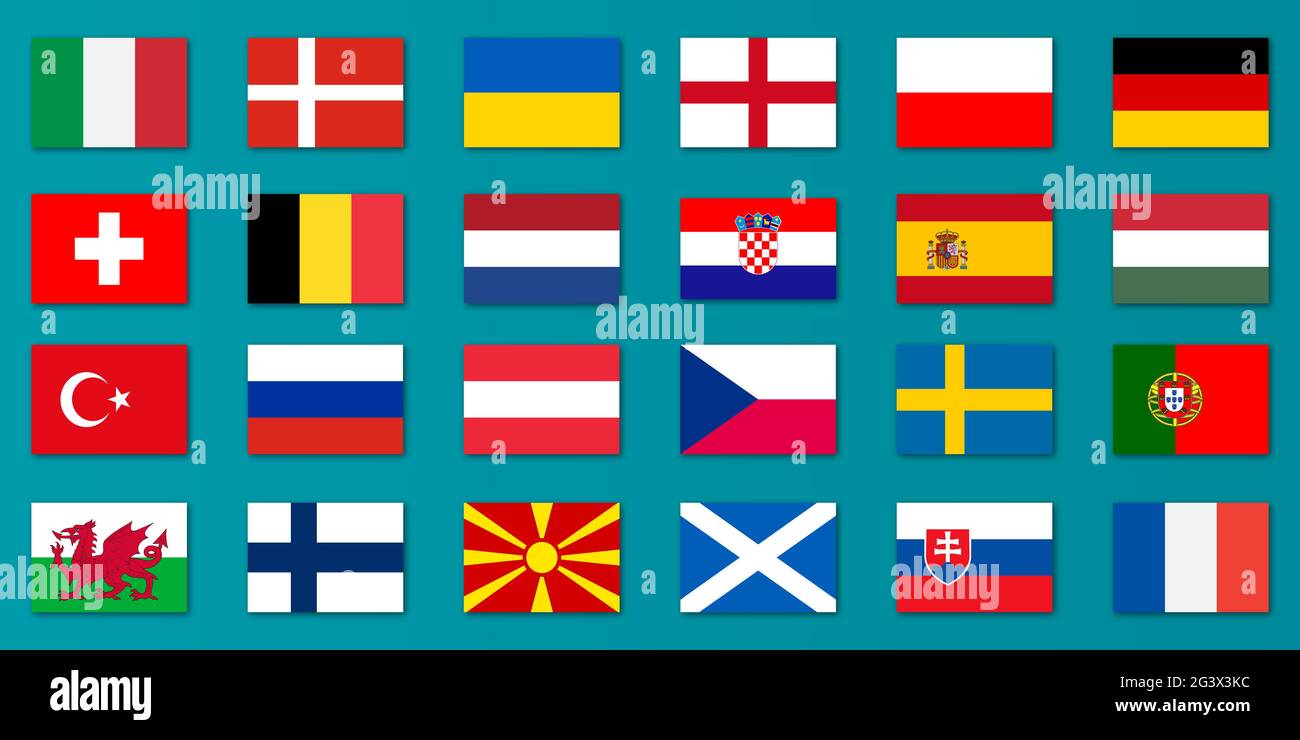 Set Of Europe Country Flags. Vector illustration Stock Vector Image ...