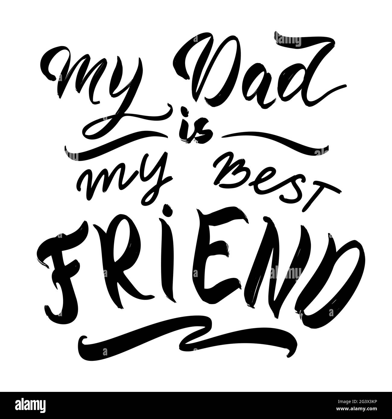 Happy Father's Day Hand drawn Lettering Design. Dad Holiday Greeting ...