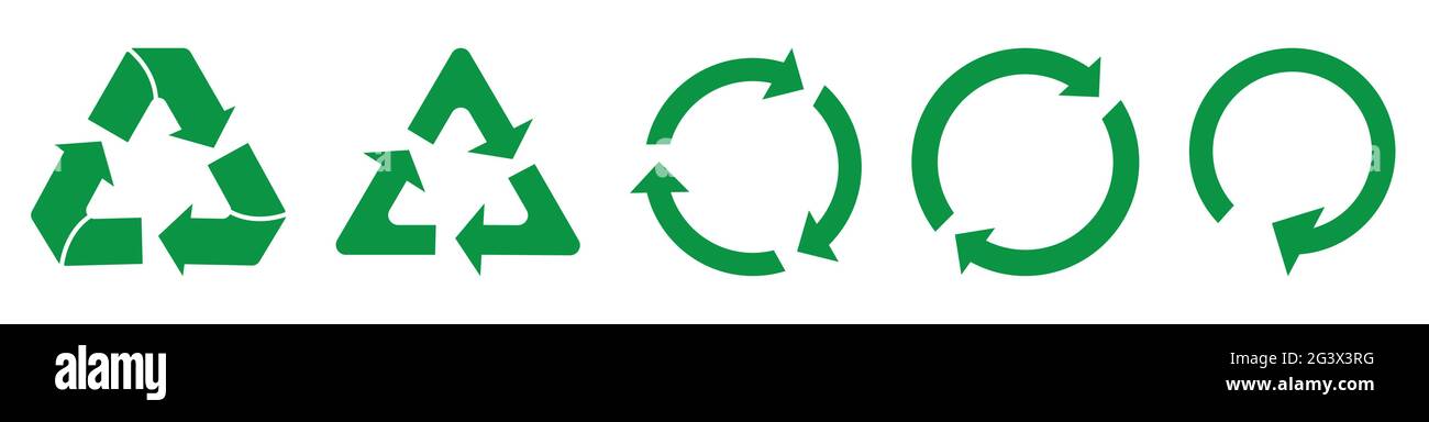 Set of green recycle icons. Design for web and mobile app. Vector ...