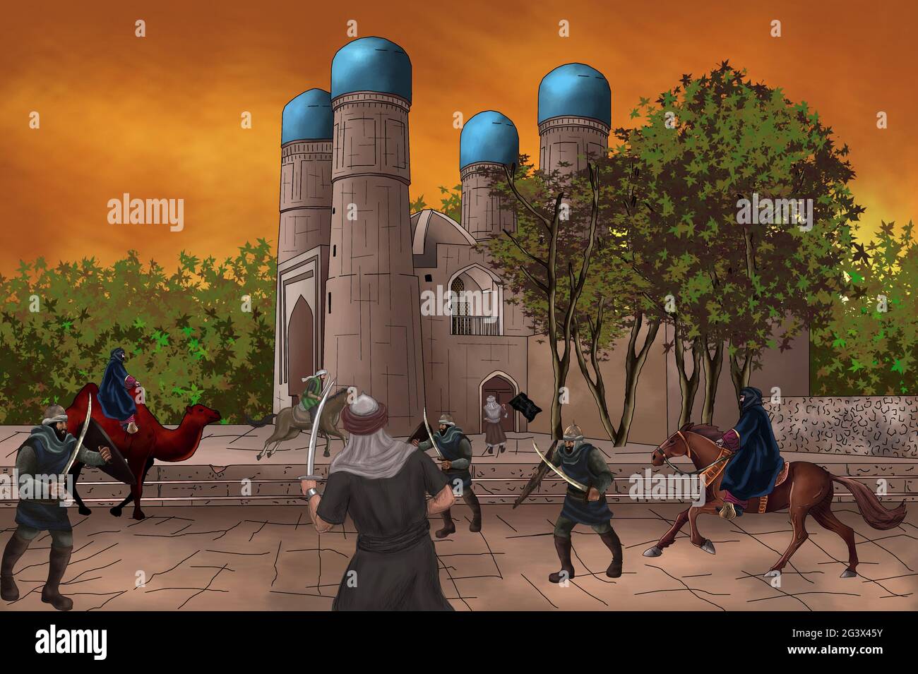 battle on the front mosque Stock Photo - Alamy