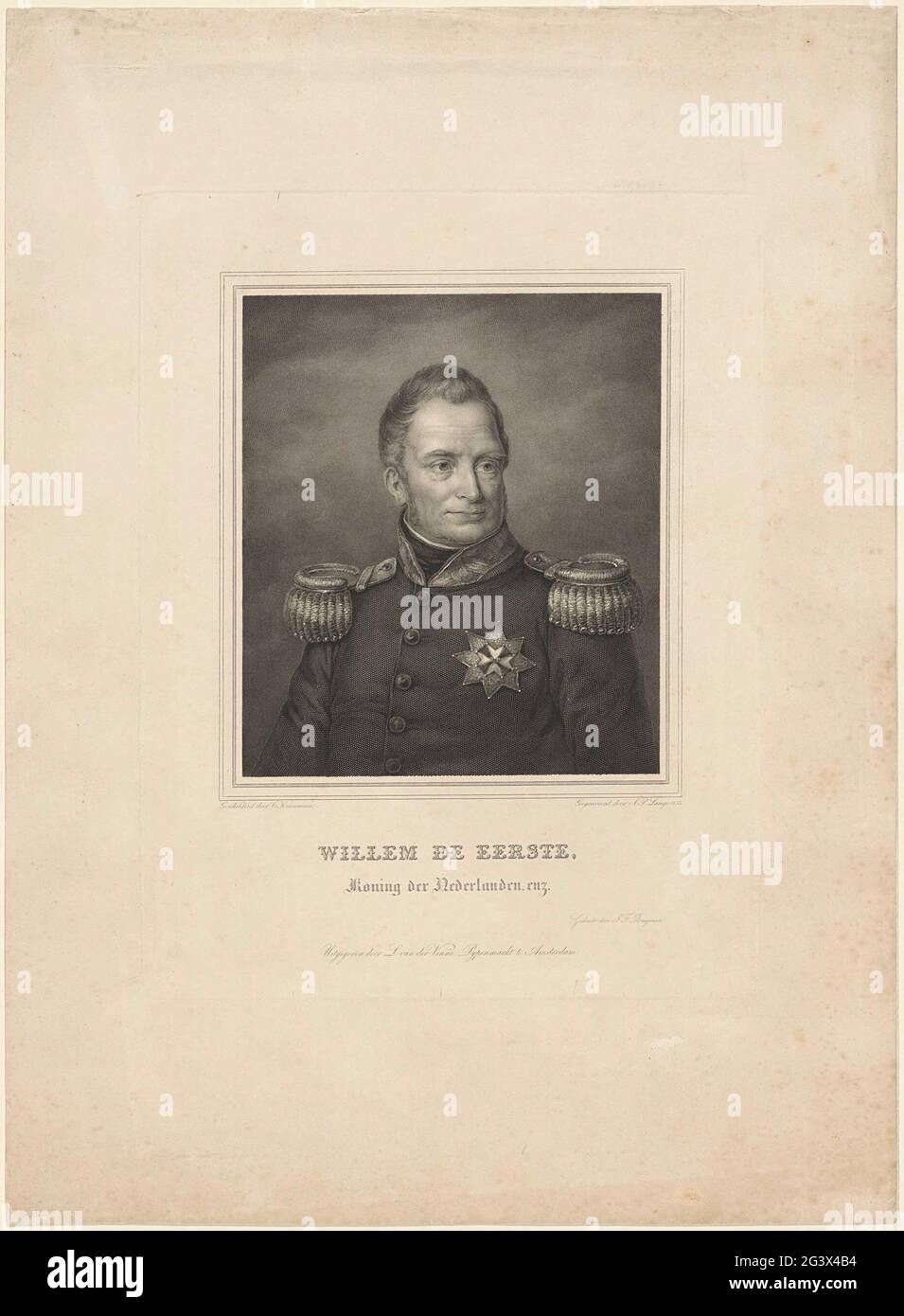 Portrait of Willem I Frederik, King of the Netherlands. Portrait of ...