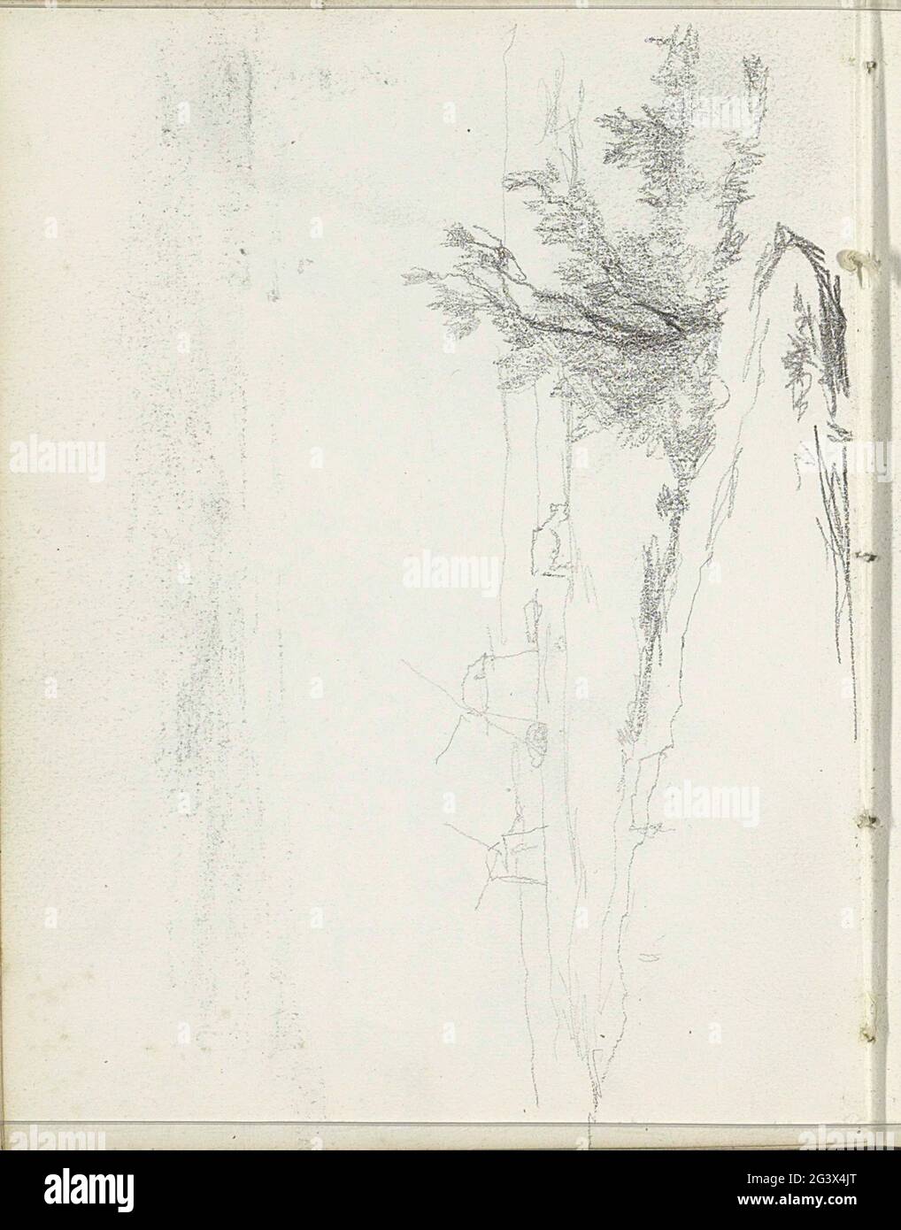 Landscape with mills. Leaf 7 Verso from a sketchbook with 34 sheets ...