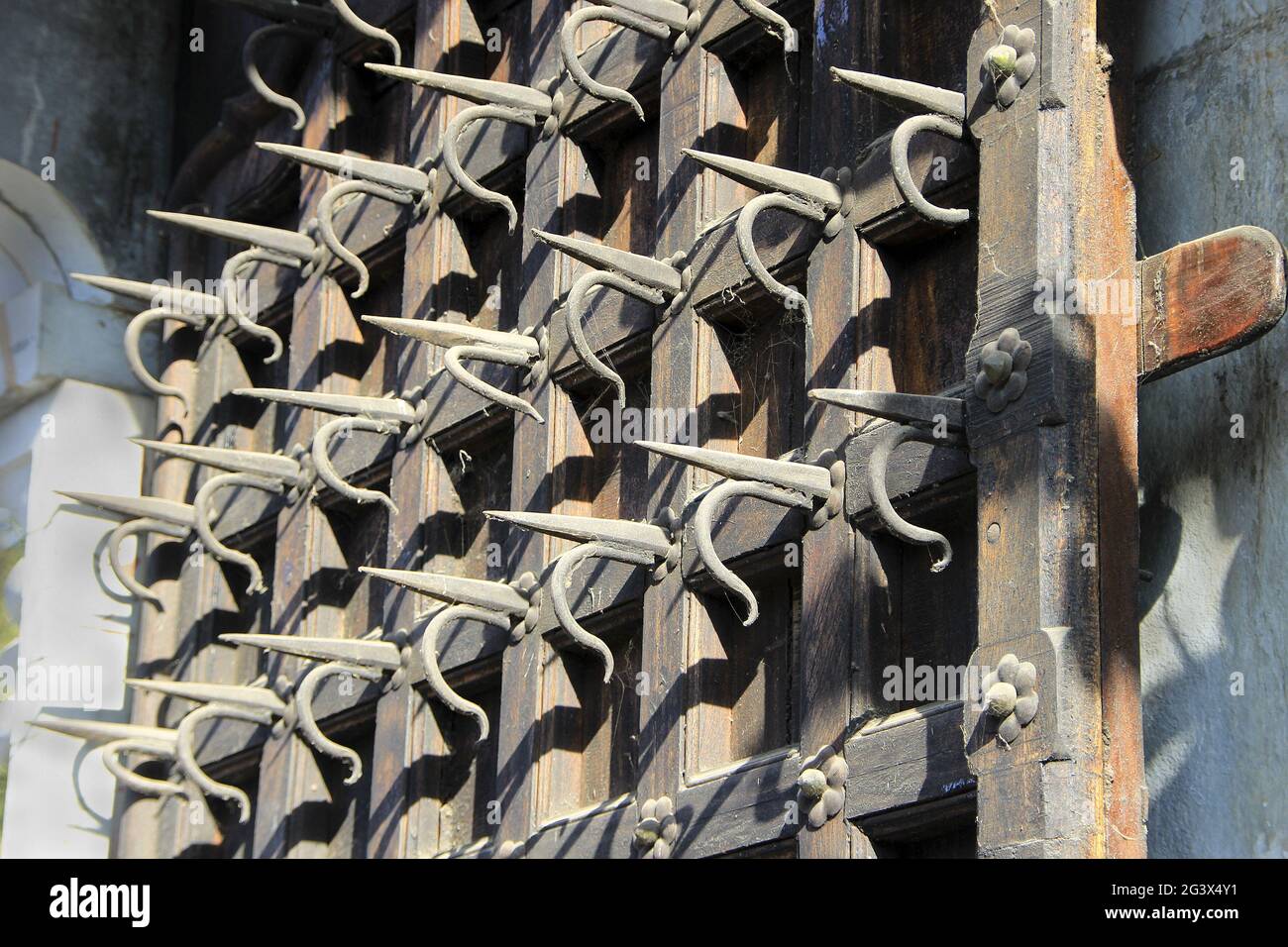 Spiked Door Panel Stock Photo - Alamy