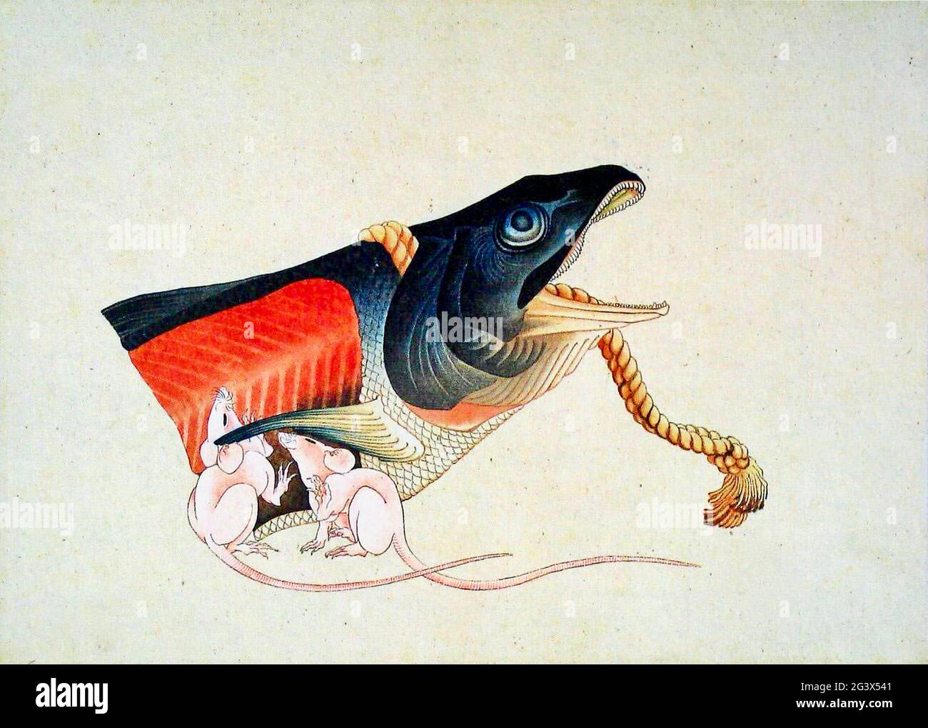 Katsushika Hokusai - Rat and Head of Salmon - 1833 Stock Photo - Alamy