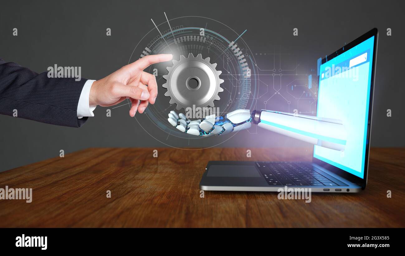 Robot Humand Hand Engineering Stock Photo - Alamy