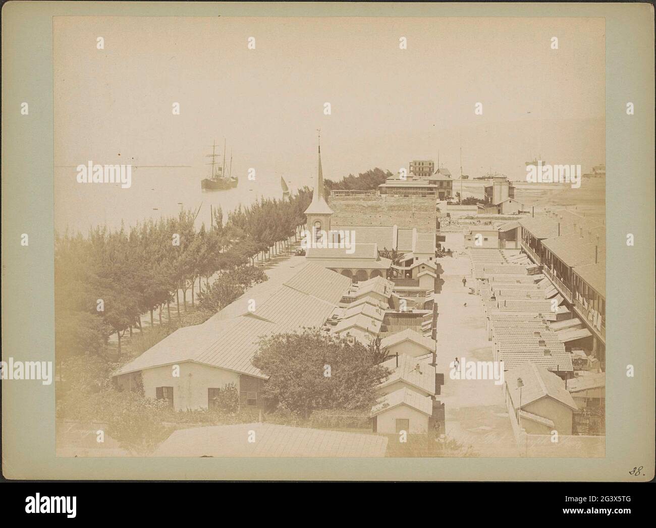 Buildings and Catholic Church in Port Tawfik (Port Taufiq) at the ...