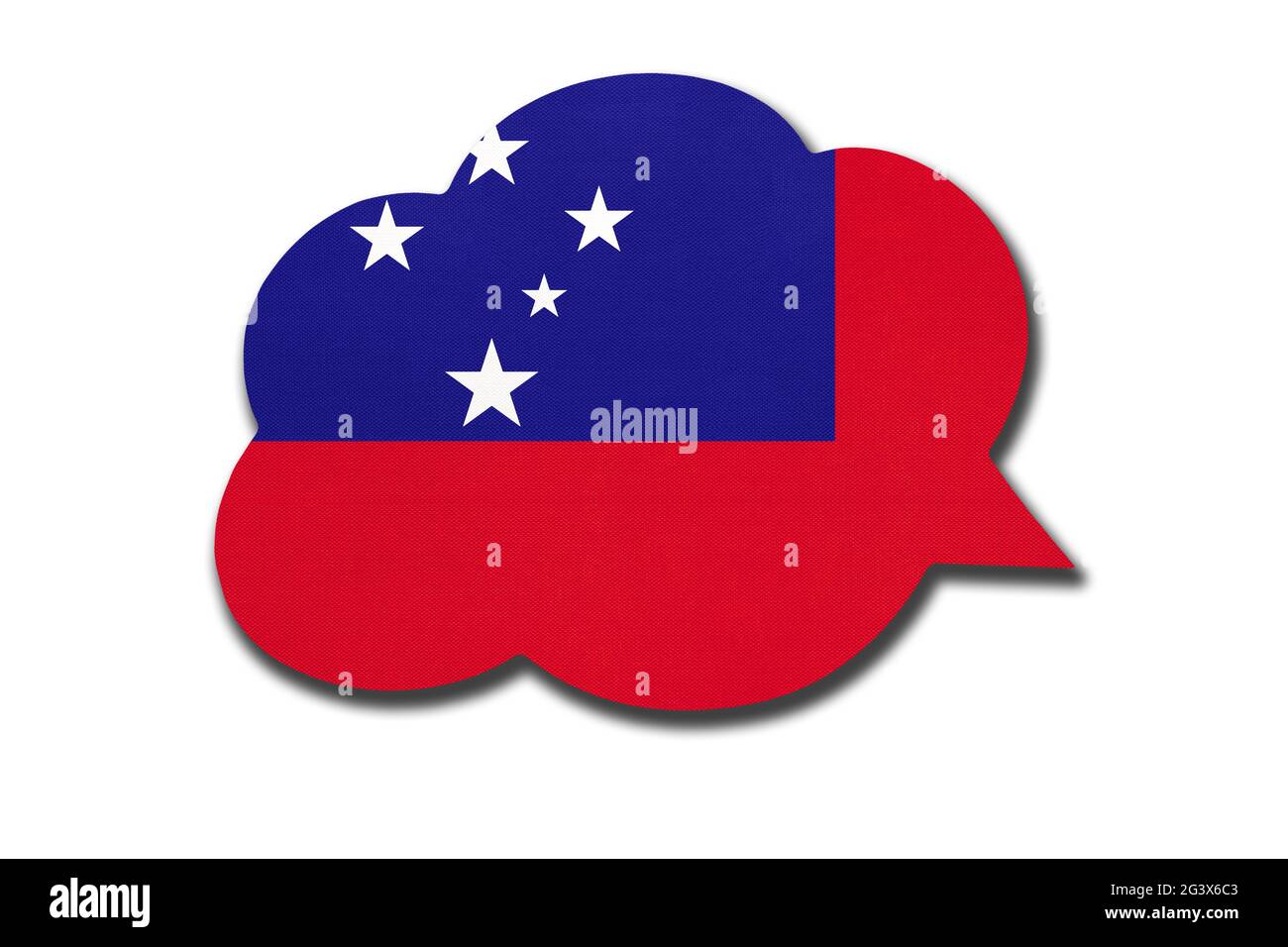 3d speech bubble with Samoan national flag isolated on white background ...