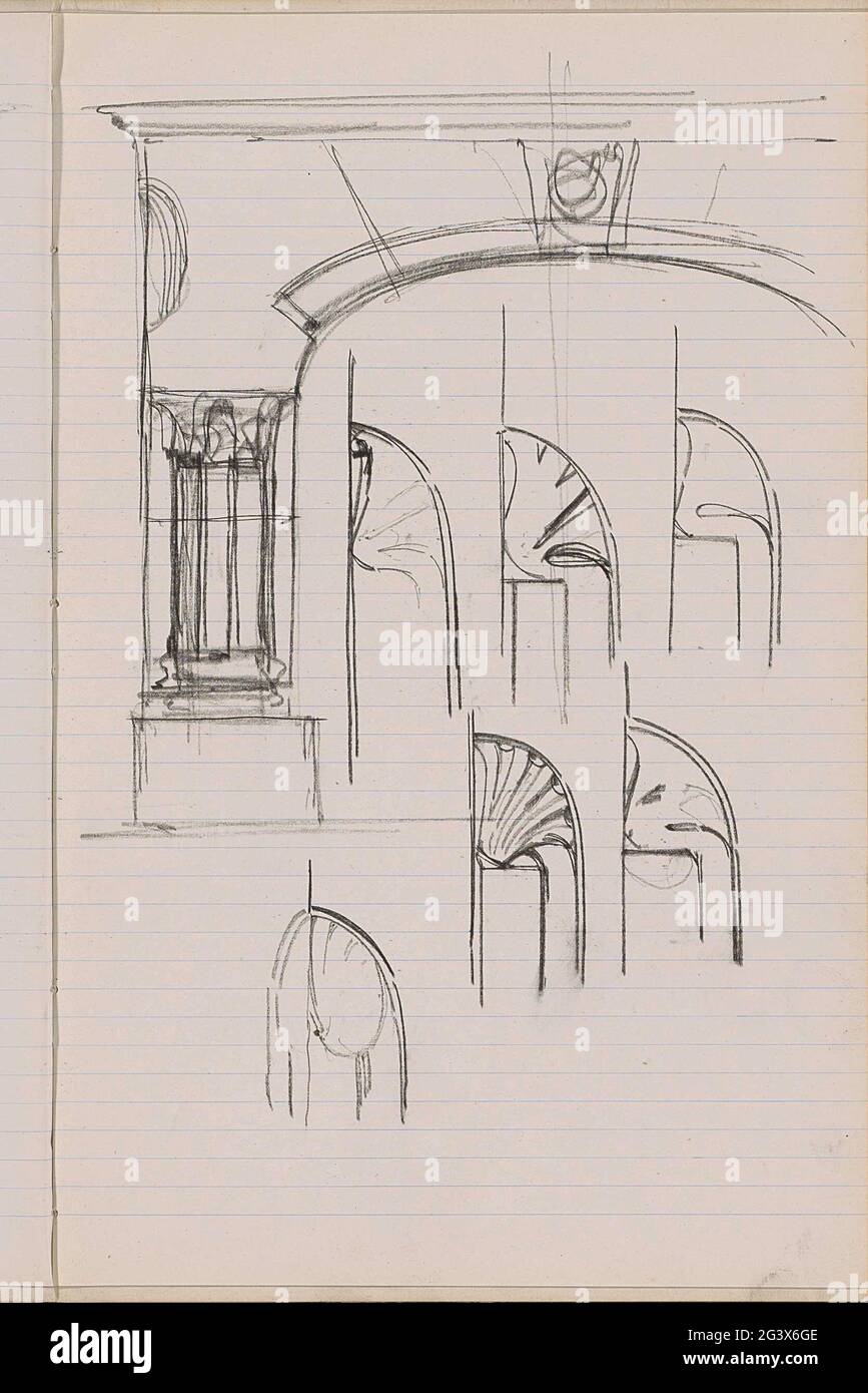 Triumphal arch. Leaf 38 Recto from a sketchbook with 79 sheets Stock ...