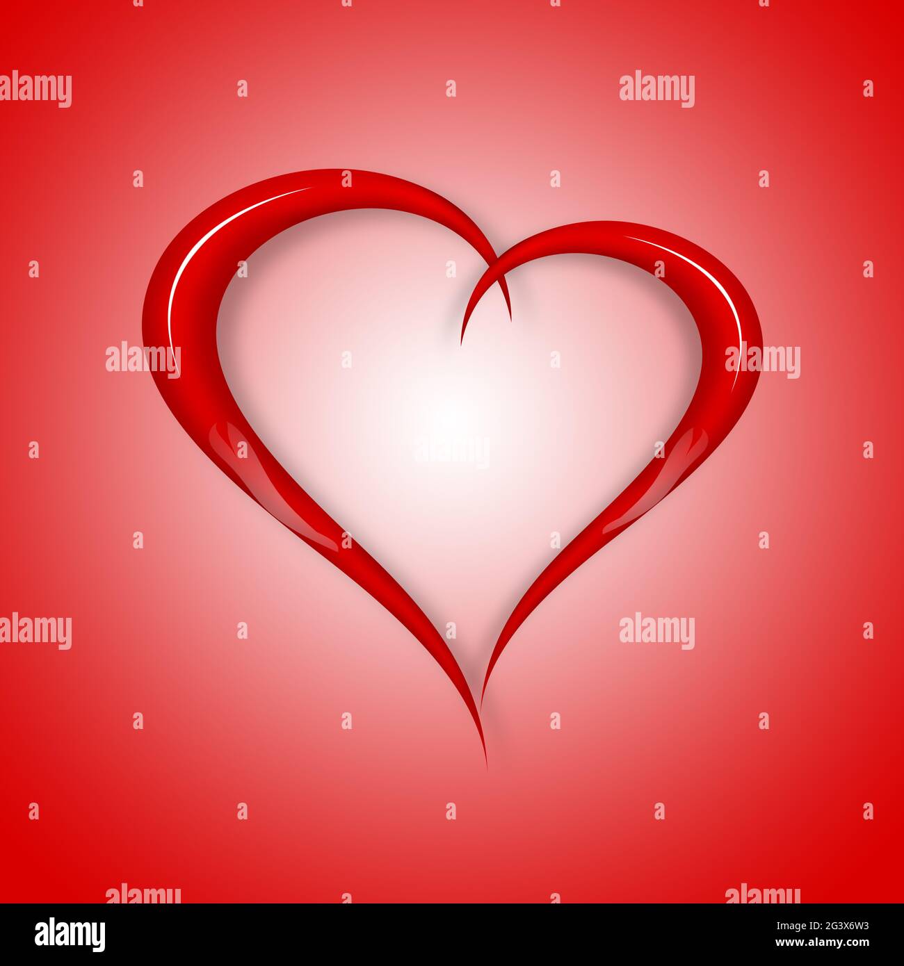 Happy valentine. Heart shaped symbol of love. 3d illustration Stock ...