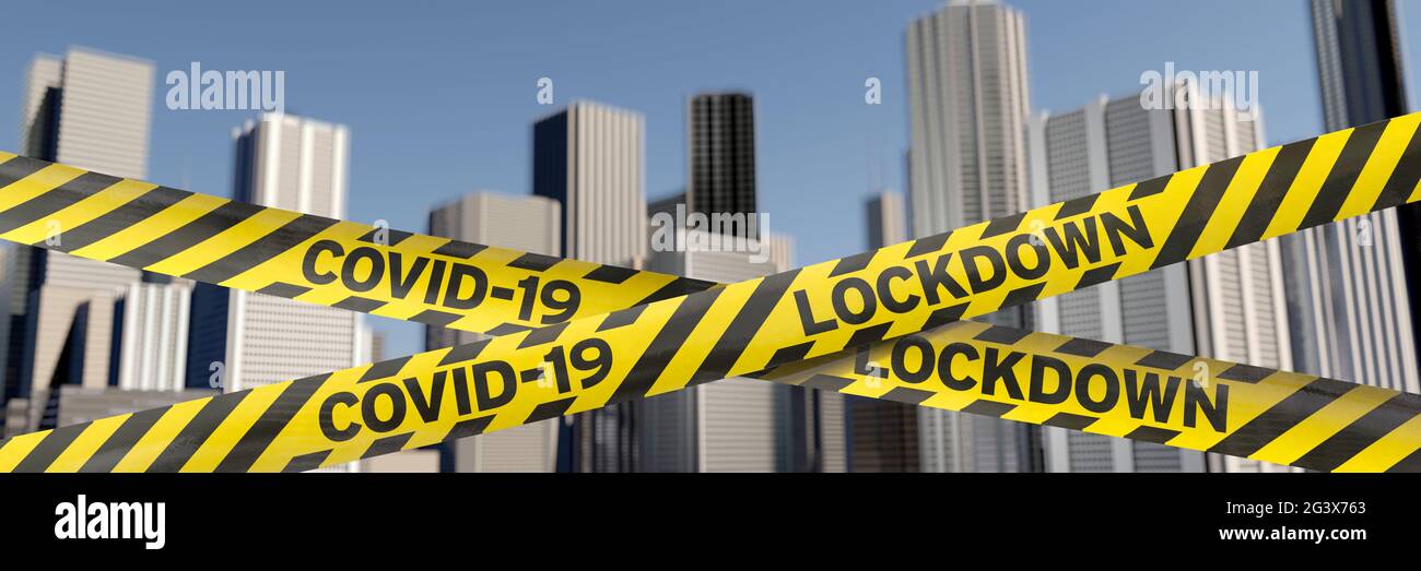 Coronavirus pandemic and new york city lockdown hi-res stock ...