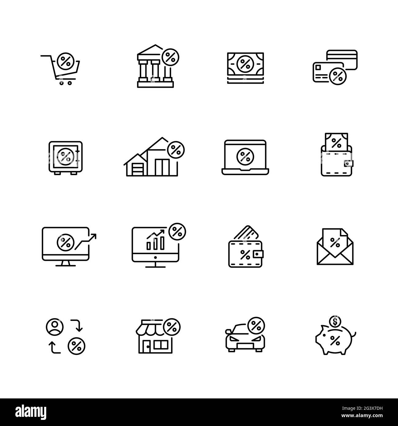 Finance icons. Pixel perfect editable stroke Stock Vector Image & Art ...