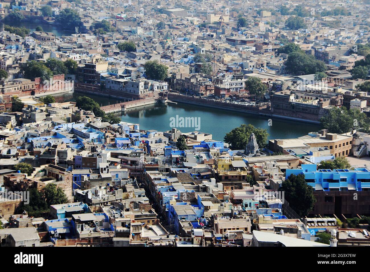 Aerial View of Blue City Stock Photo - Alamy