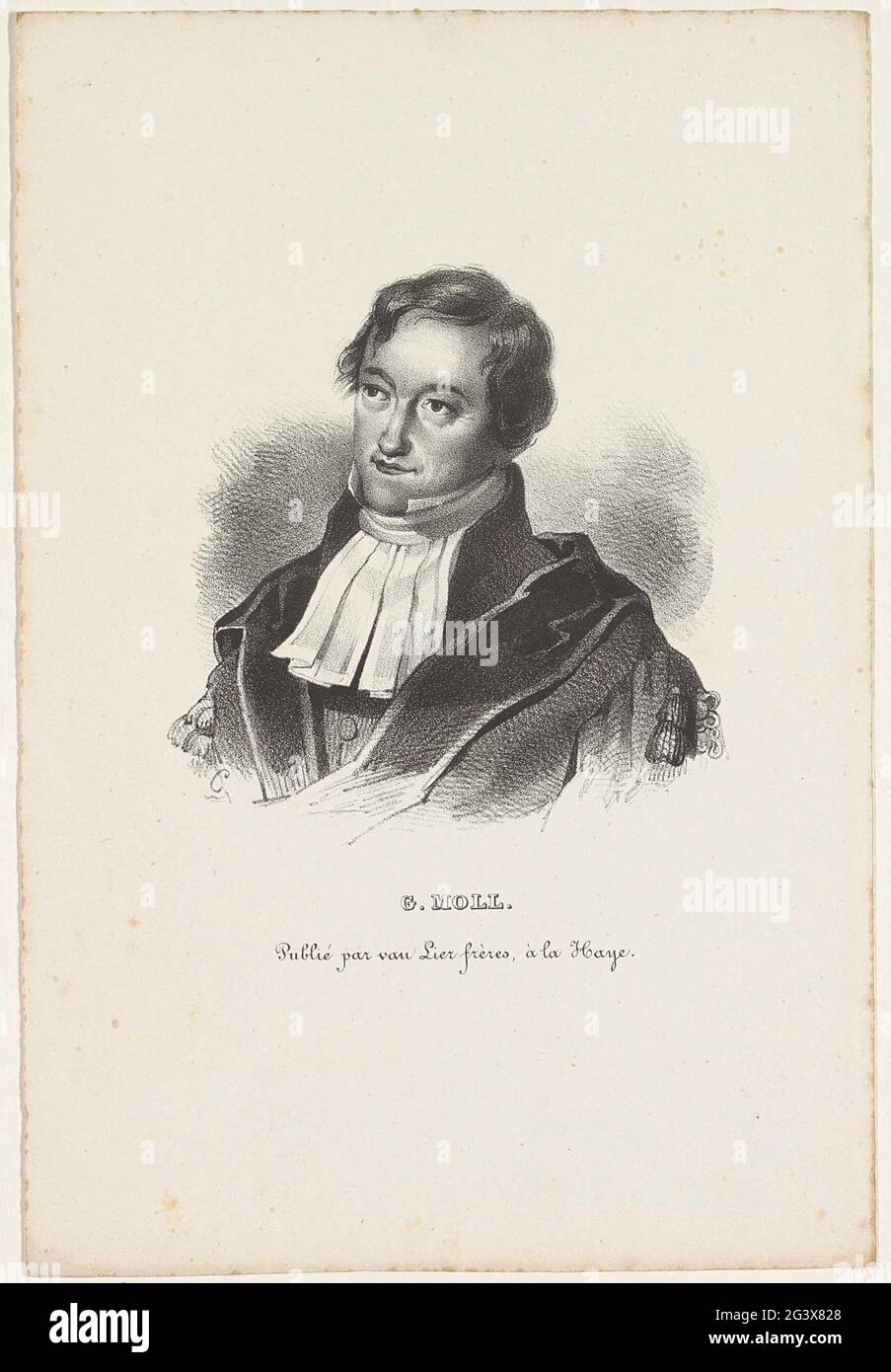 Portrait of gerrit moll. The portrait carries a BEF and a raised collar ...