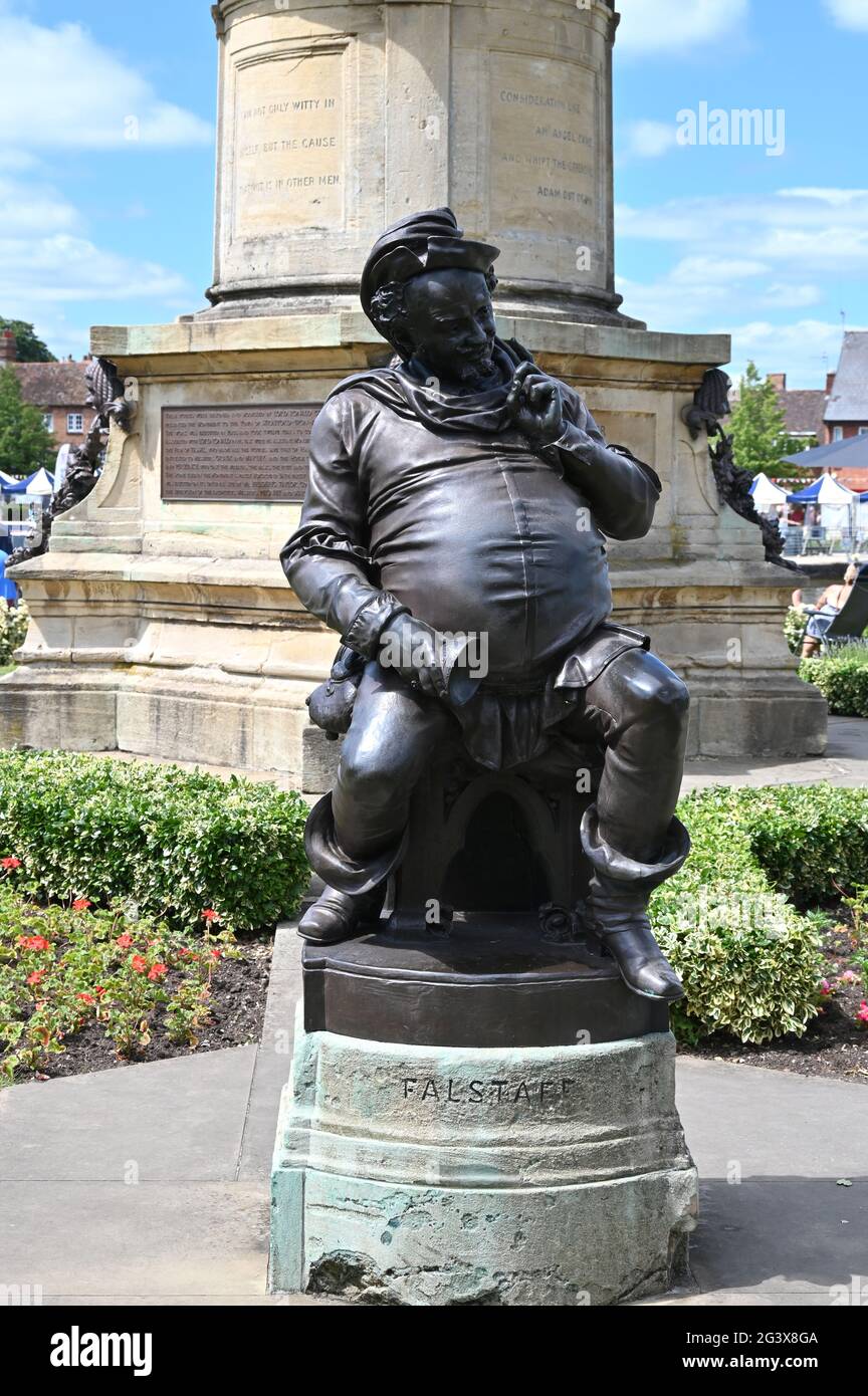 Falstaff statue in Bancroft Gardens near the Gower Memorial in the ...