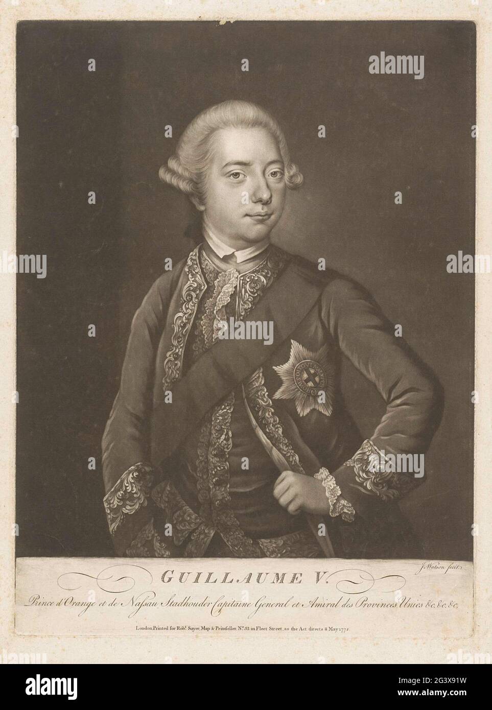 Portrait of Willem V, Prince of Orange-Nassau. Portrait of Willem V. In ...