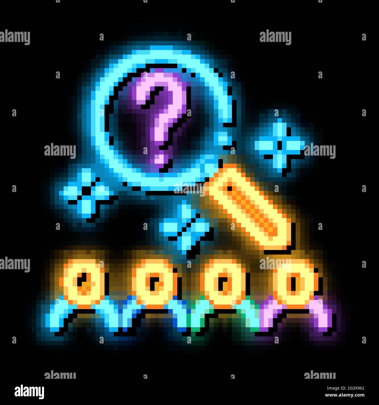research audience question neon glow icon illustration Stock Vector ...