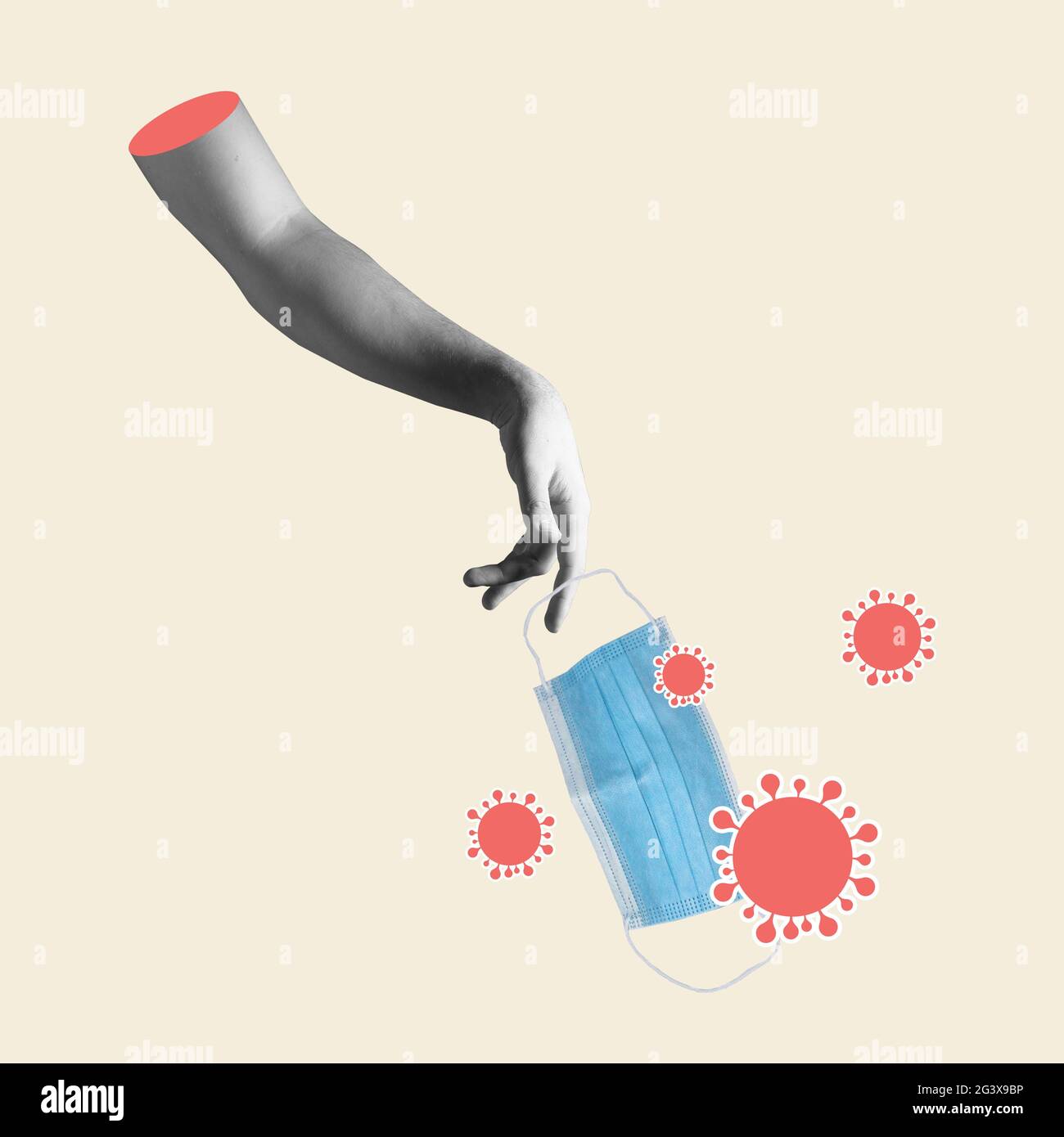 Covid-19. Protective mask from different viruses inside. Concept of ...
