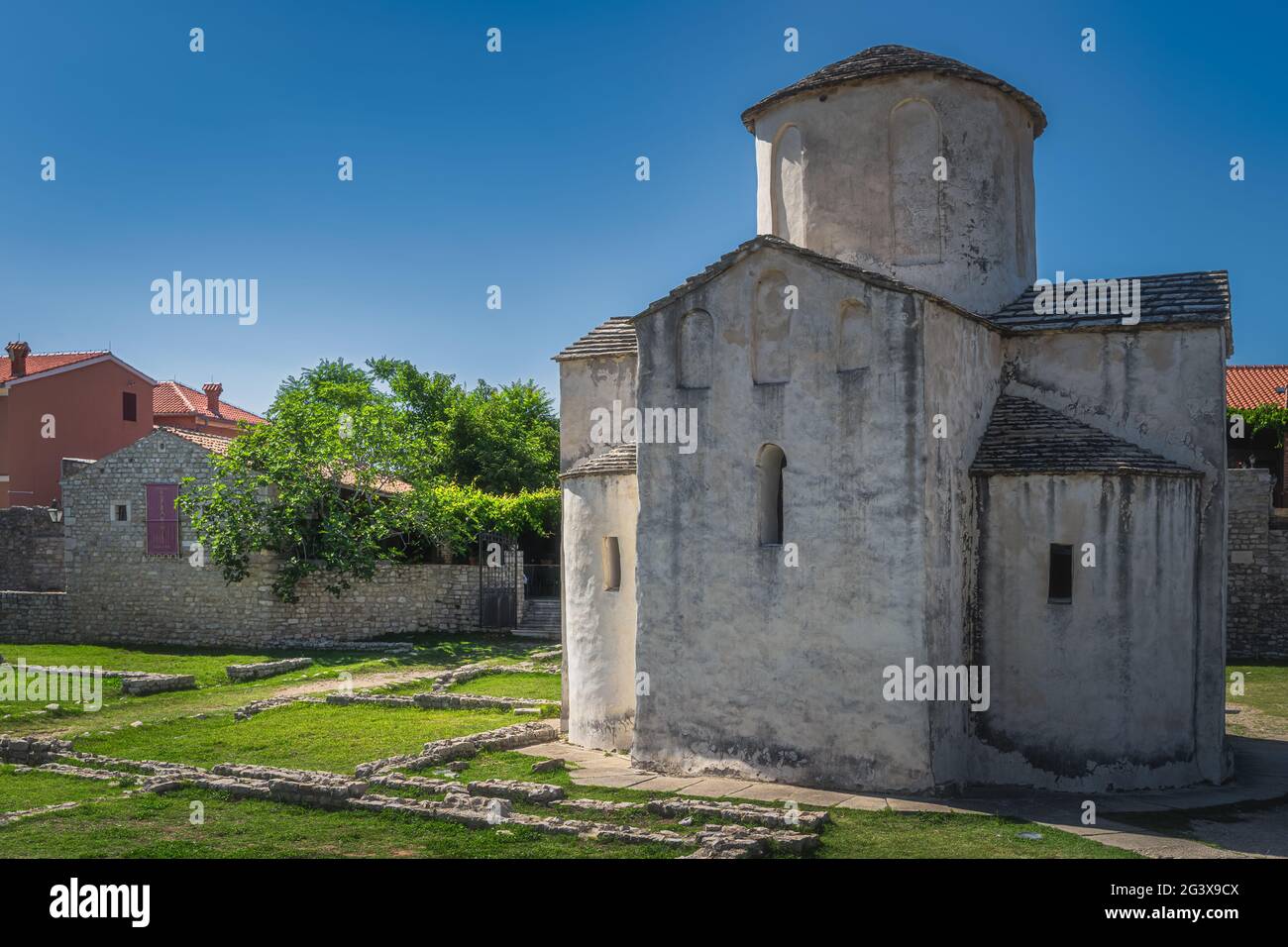 Ancient, dated on 9th century, Church of the Holy Cross in Nin Stock ...