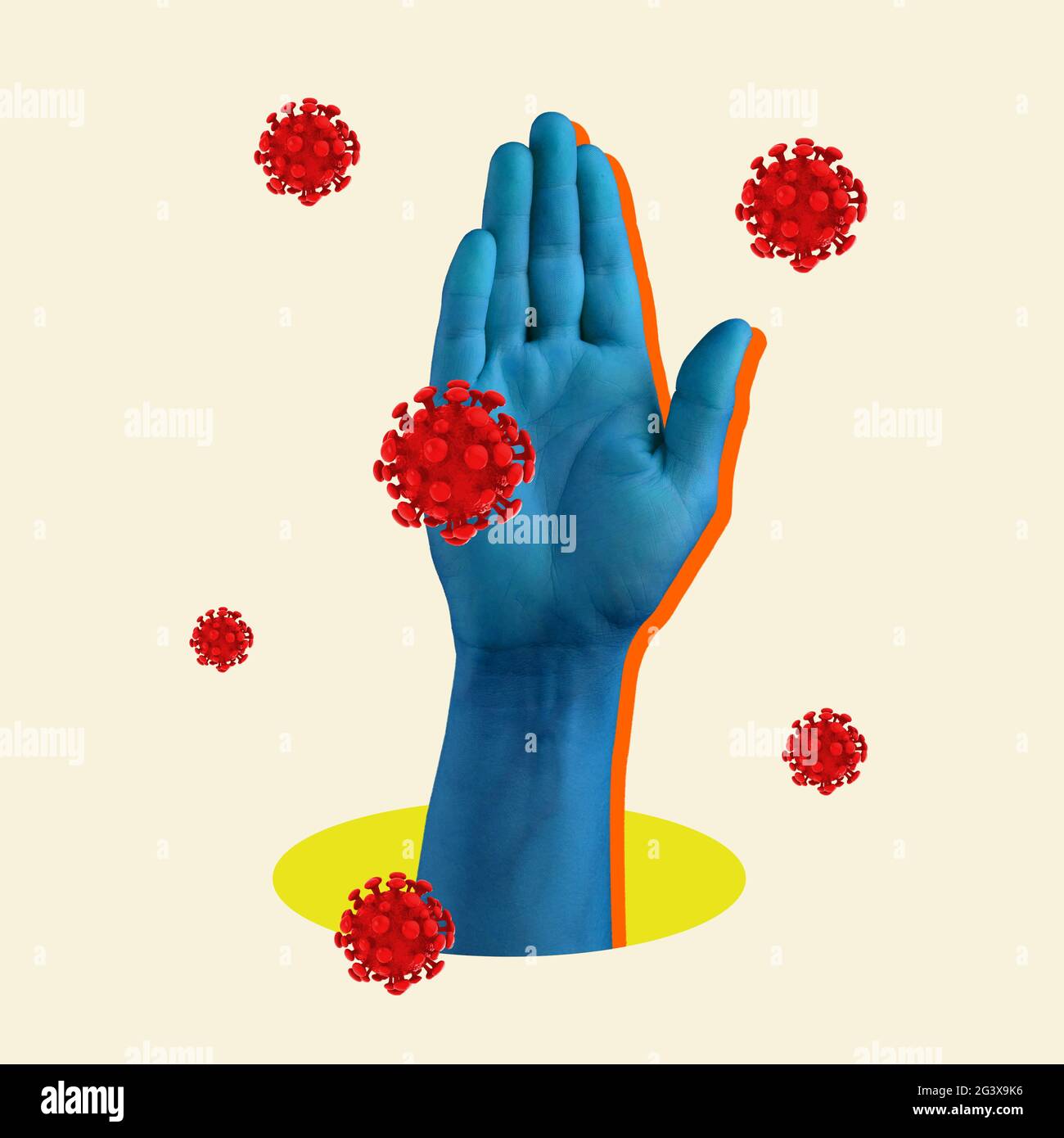 Covid-19 -dirty hands and different viruses inside. Concept of viral ...