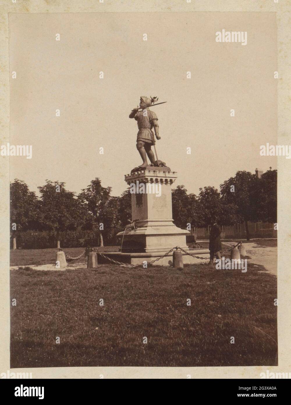 Statue of Jean de Grouchy in Harfleur. Part of a French amateur ...