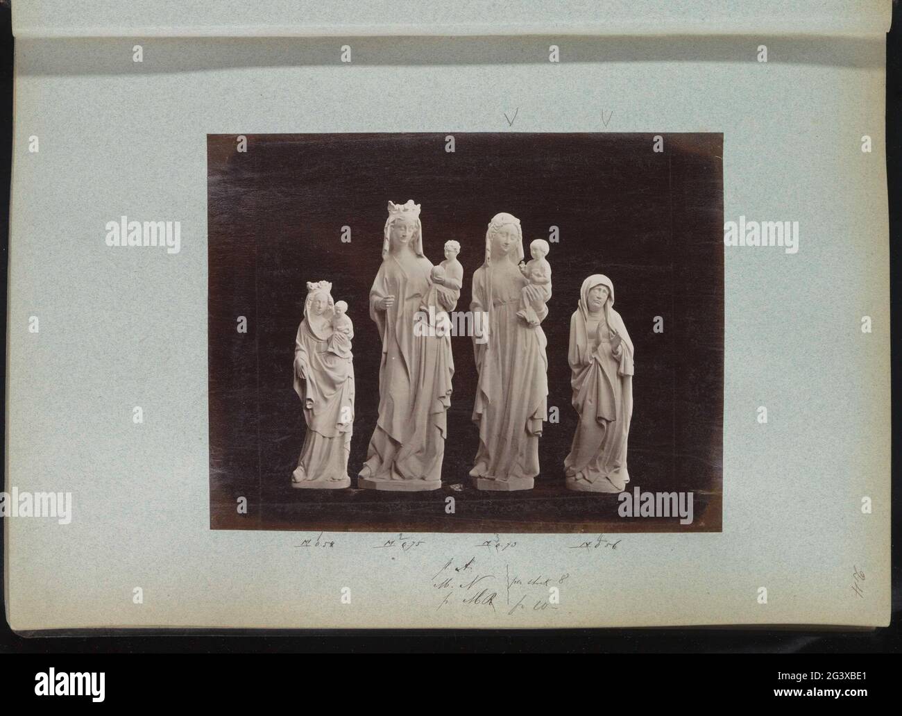 Four plaster casts from sculptures, of which three of Maria with child ...