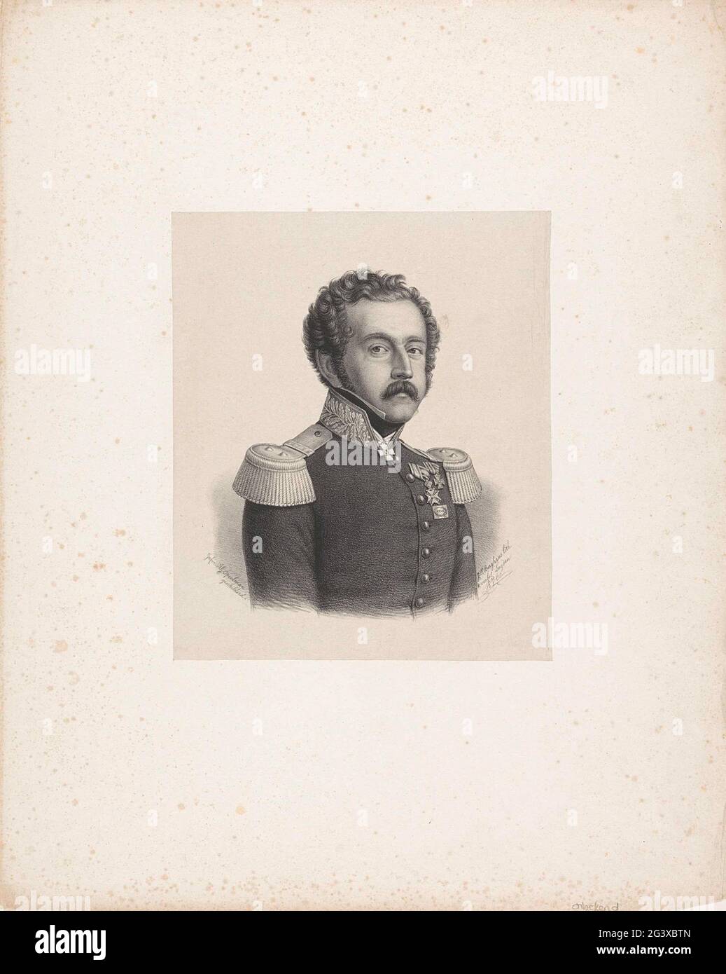Portrait of an unknown man. The portrait carries a military uniform ...