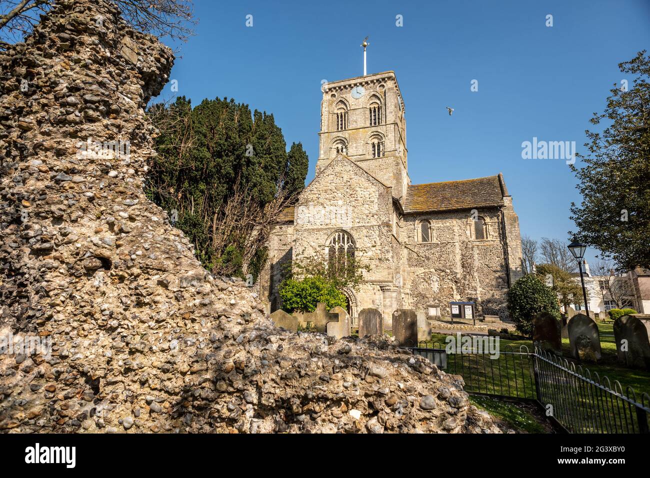 Shoreham, April 21st 2021: St Mary de Haura church in Shoreham-by-Sea ...