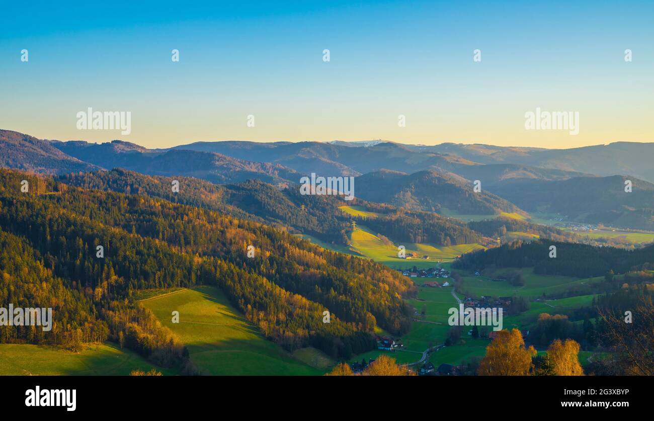 Germany, Schwarzwald aerial panorama nature landscape view above ...