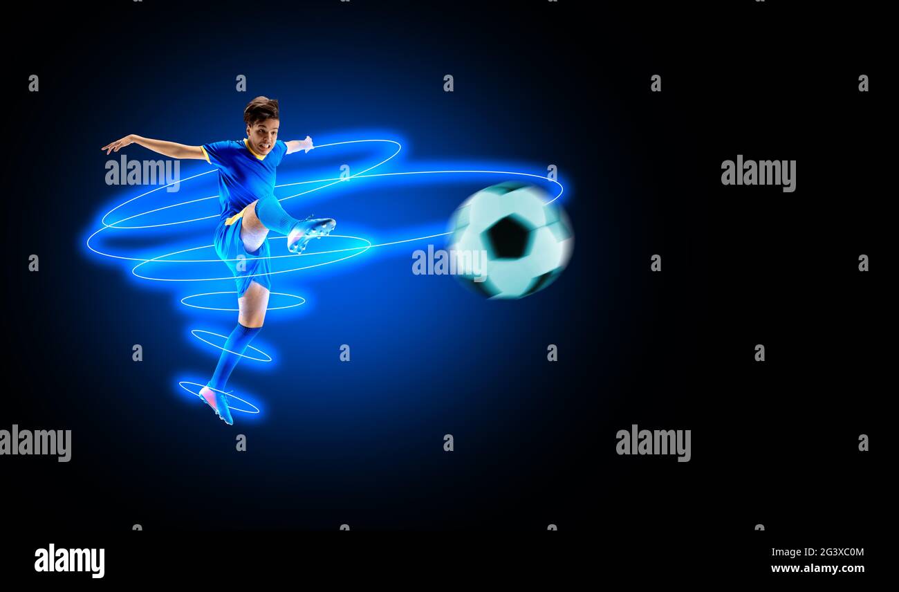 The professional football, soccer player and human emotions concept ...